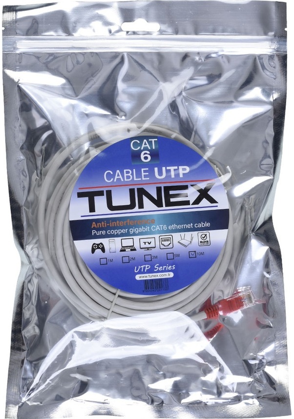 TUNEX 10 Mt Jaklı Cat6 Ethernet Kablosu TNX-C-10 Fiyatları ve Özellikleri