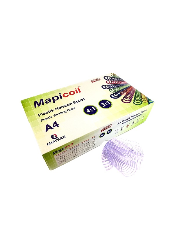 Mapicoil 4:1 Plastik Helezon Spiral 12mm Şeffaf 100 Ad. 48 Lop ...