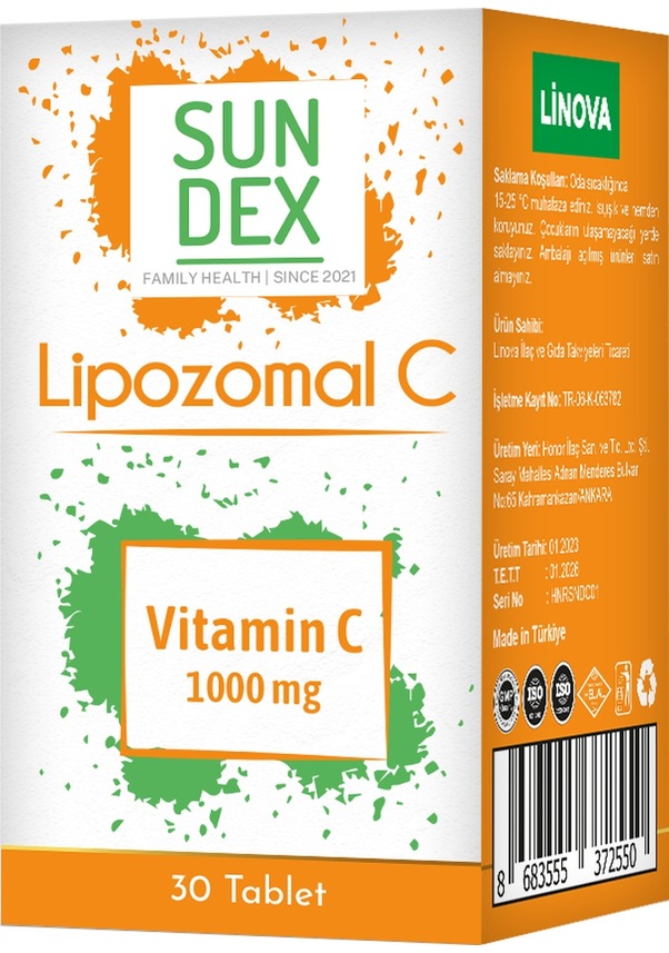 SUNDEX Lipozomal C 1000 mg 30 Tablet Fiyatları ve Özellikleri