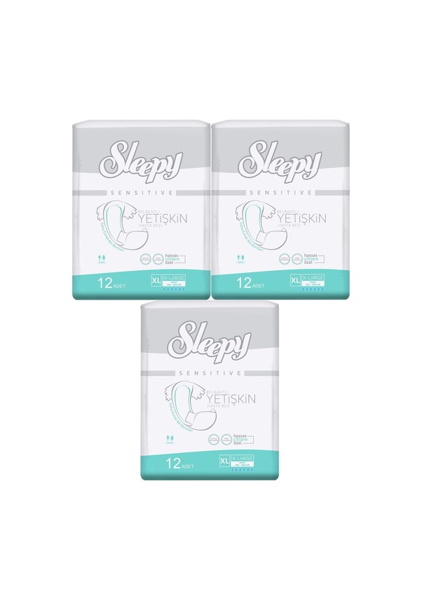 Sleepy Sensitive Belbantlı Yetişkin Hasta Bezi XL 3 x 12 Adet Fiyatları ...