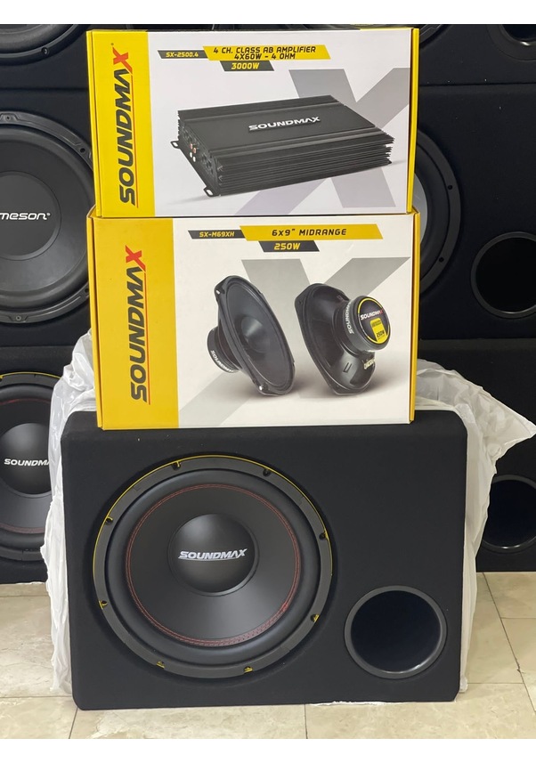 Soundmax Set 30cm Bass 4kanallı Anfi 4x60 Soundmax Oval Midrange ...