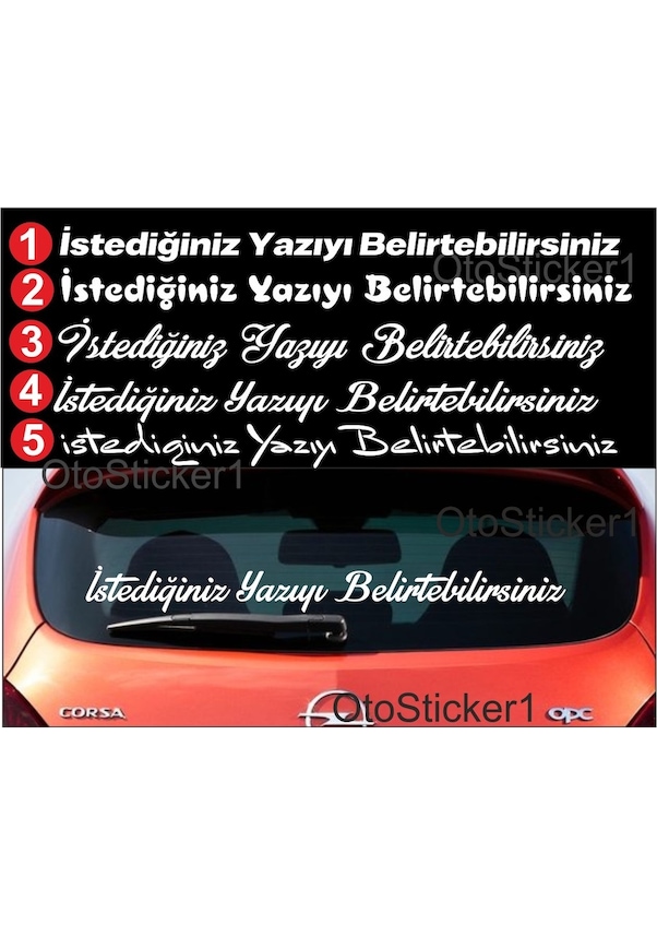 Oto Sticker Arka Cam Söz Özel Yazı Stickeri Büyük Cam Yazısı Beyaz ...