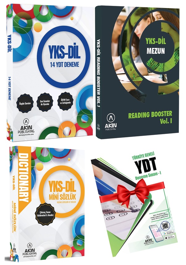 Akın Dil Yks-dil 14 Ydt Deneme+mini Sözlük+reading Booster Vol.1+türkiye Geneli Deneme Hediyeli ...