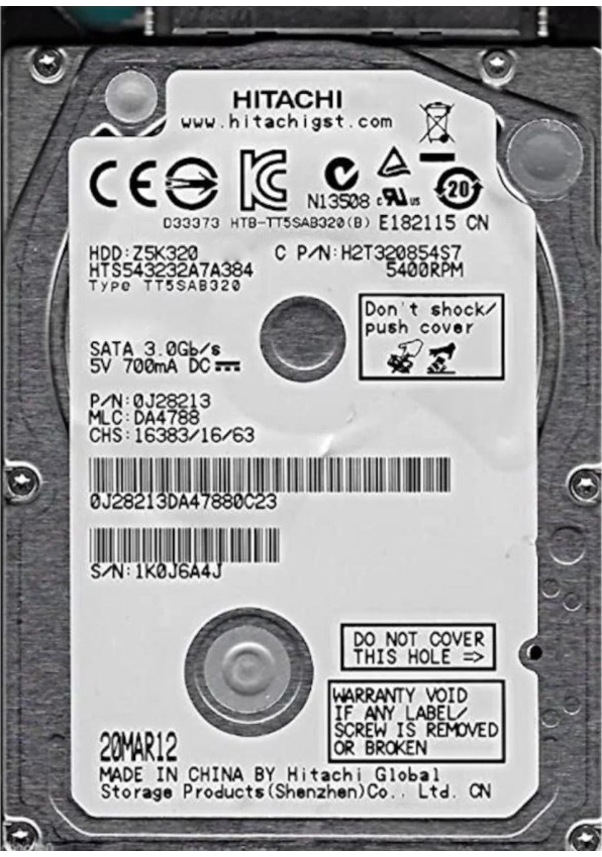 Hitachi Z5K320 2.5" 320 GB 5400 RPM SATA 3 Notebook HDD Fiyatları ve ...