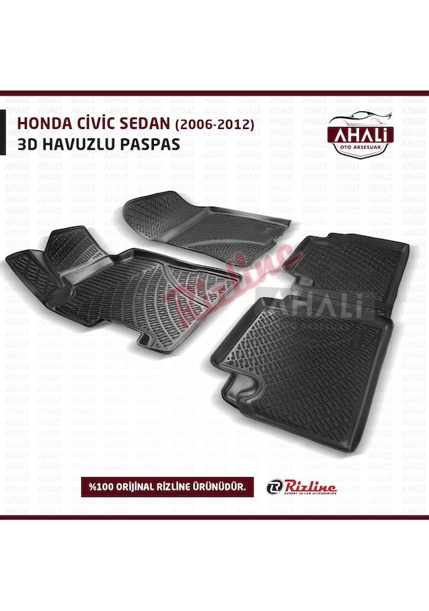 Rizline Honda Civic Sedan 2006-2012 3D Havuzlu Paspas+Araç Kokusu ...