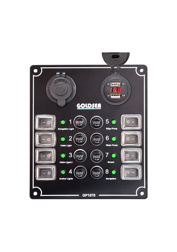 Switch Panel 8'Li Şarj + Voltmetreli Usb Soketli Kontrol Paneli ...