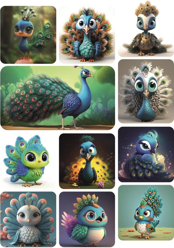 11 Adet Tavus Kuşu Serisi Tatlı Hayvan Stickerlar Fiyatları ve Özellikleri