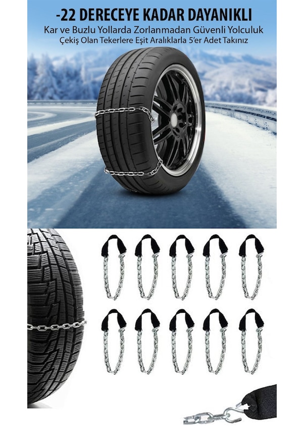 KAR ZİNCİRİ KAR PALETİ 12-13-14-15-16 JANT UYGUN 10 ADET Fiyatları ve Özellikleri