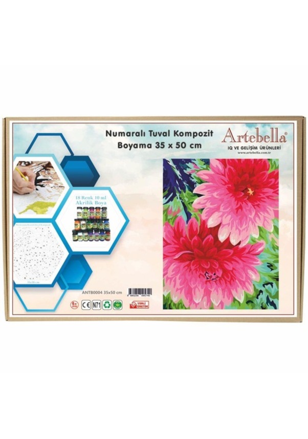 Artebella Numaralı Tuval Kompozit Boyama Antb0004 "Çiçek" 35X50 C ...