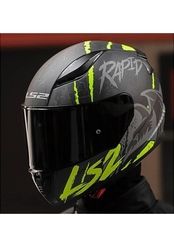 Ls2 Rapıd 2 Raven Kapalı Motosiklet Kaskı Gri - Neon Sarı - Mat Siyah ...