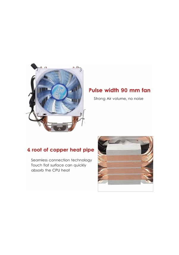 Laptop Aracı Led 3 Pin Bakır Cpu Soğutucu Fan Soğutucu Intel Lga775 ...