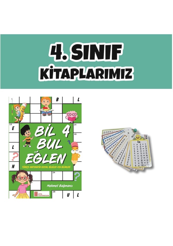 Ata 4.sınıf Bil Bul Eğlen Zincirli Çarpım Tablosu Kartelası Hediyeli ...