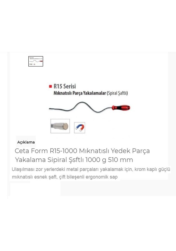 Ceta Form R15-1000 Mıknatıslı Yedek Parça Yakalama Sipiral Şsftlı ...