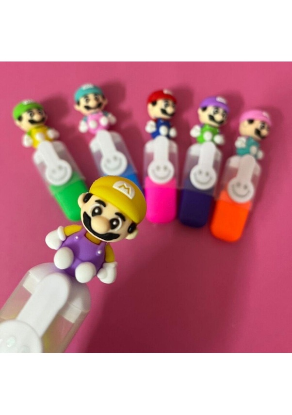 Süper Mario Karakter 6lı Fosforlu Kalem Seti 6689 Pastel Ultramarin ...