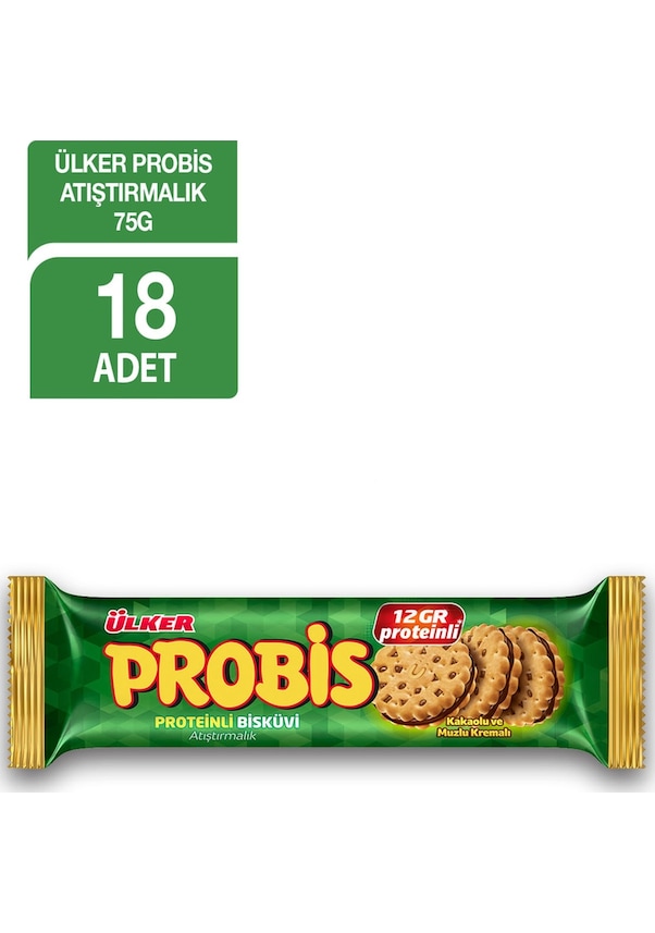 Ülker Probis Atıştırmalık Sandviç Bisküvi 18 x 75 G Fiyatları ve ...