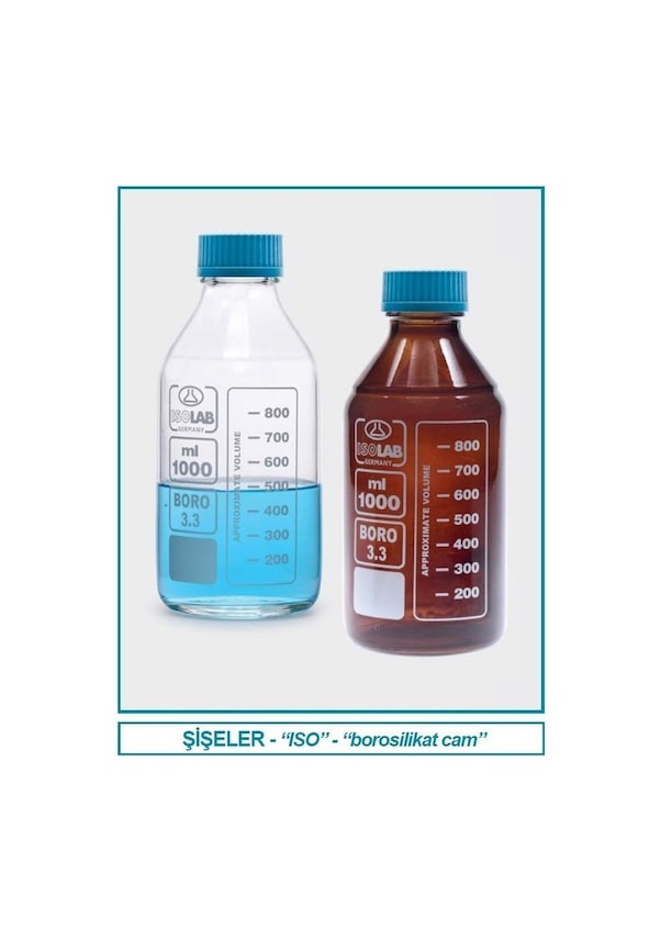 Isolab 061.02.910 Şişe - Borosilikat Cam - Amber - Vidalı Kapaklı ...