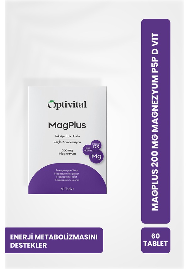 Optivital Magplus 200 Mg Magnezyum P5p D Vit 60 Tablet Fiyatları ve ...