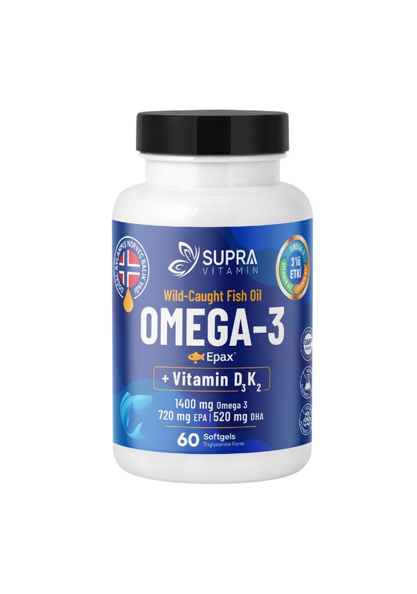Supra Vitamin Omeg-3 Balık Yağı 1400 Mg Balık Yağı + Vitamin D3 & K2 60 ...