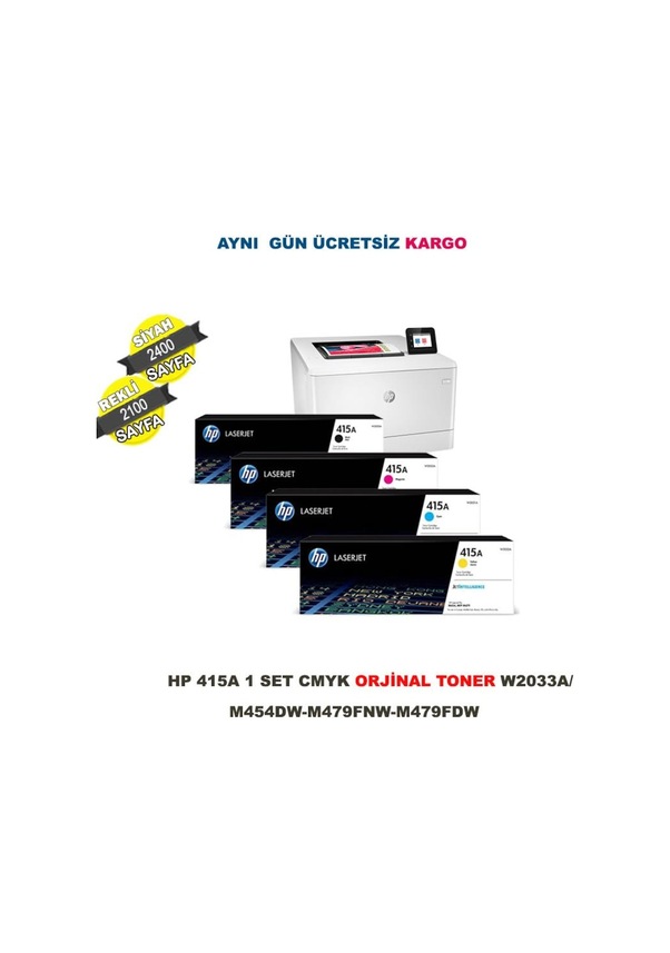 Hp 415A 1 Set Toner W2033A/M454Dw-M479Fnw-M479Fdw Hp 415A Fiyatları ve ...