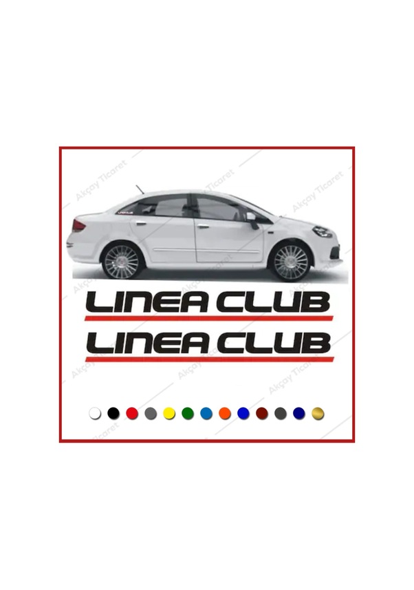 (2 Adet) Linea Club Sticker Linea Oto Sticker Araç Sticker 15Cm X 2Cm ...