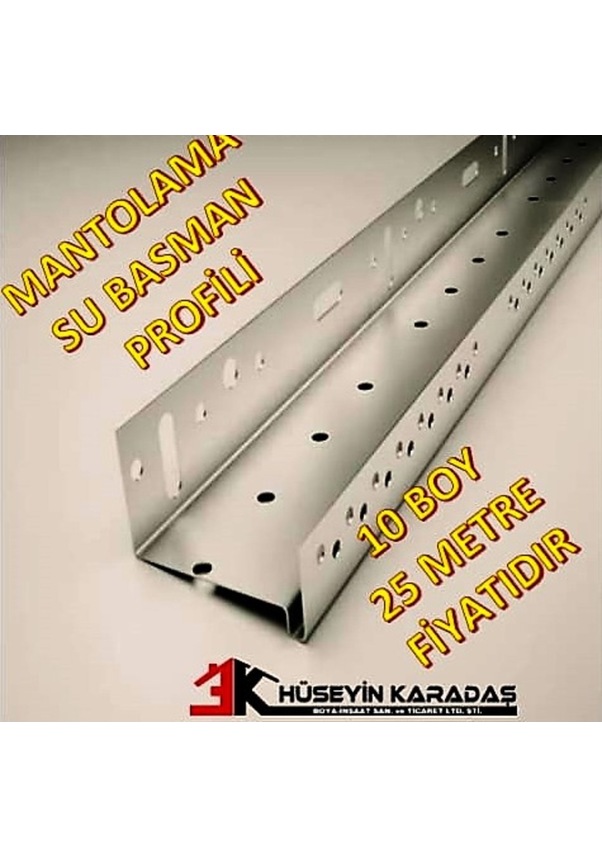 Mantolama Alüminyum Su Basman Profili 33 Mm ( 1 Boy 2,5 Metre ...