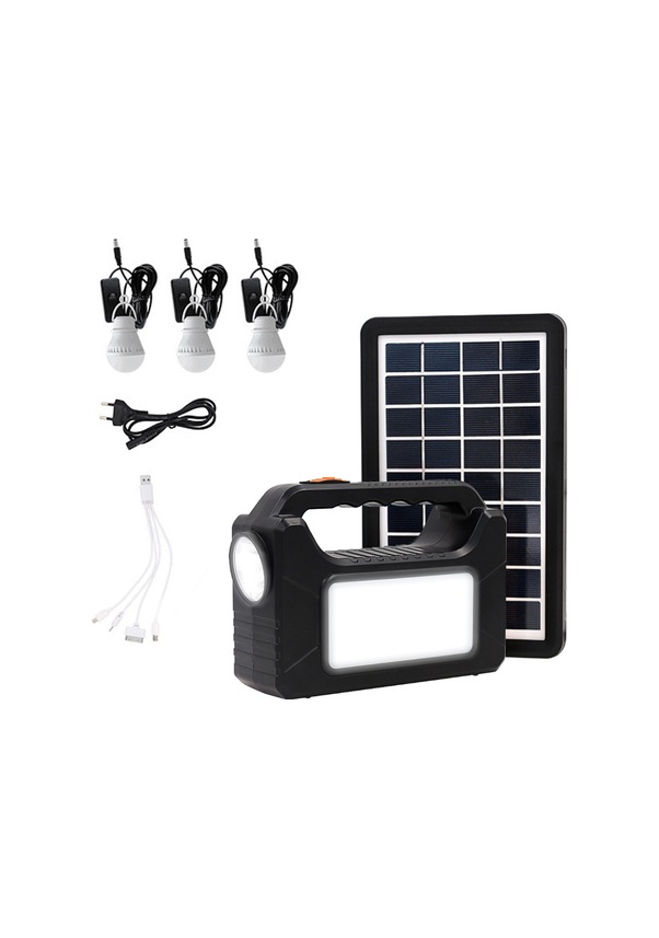 Wezone Taşınabilir Güneş Enerjili Led El Feneri, 4000mah Pil, Ac Ve Güneş Şarj, 3 Ampul, Acil ...