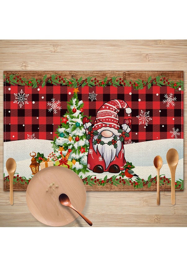Xıxun Yeni Keten Noel Placemat Mobilya Kumaş Şenlikli Dekorasyon Isı ...