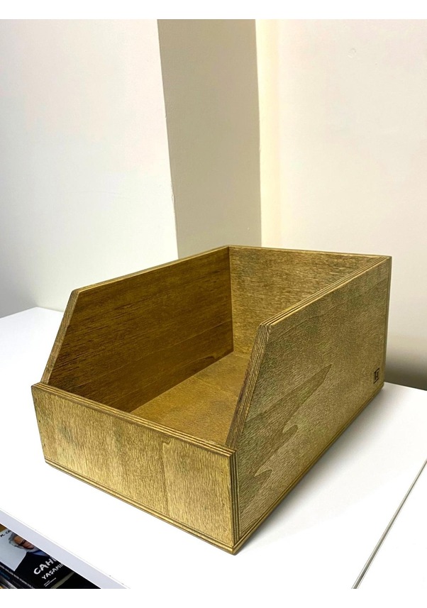 Ahşap 45lik Plak Sandığı - Organizer Kutu - Wooden 45 Record Box Ceviz ...