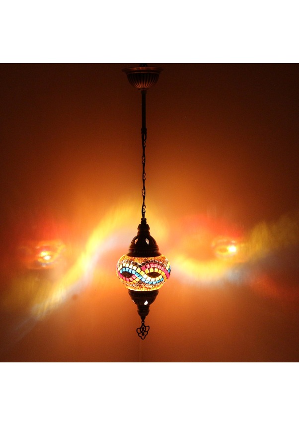 Dekoratif MOZAİK LAMBA FAS TARZI OSMANLI DESENLİ TEKLİ AVİZE Fiyatları ...