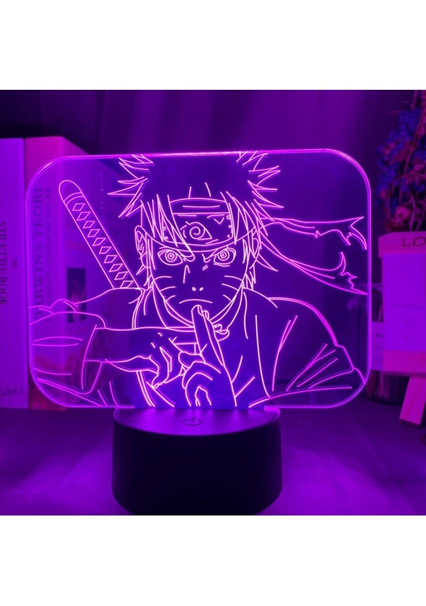 Yucama Anime Naruto İllüzyon Işıkları Uzumaki 3d Panel Işık Uzaktan Rgb ...
