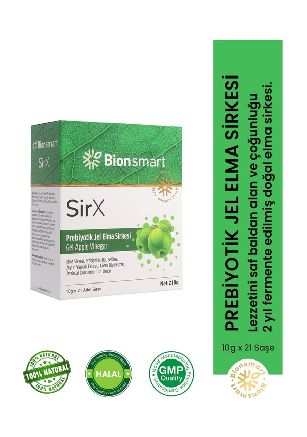 Bionsmart Sirx Prebiyotik Jel Elma Sirkesi 21 Şase Fiyatları ve Özellikleri
