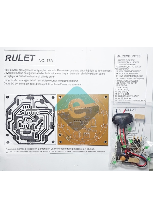Elektronikport-Rulet Devresi Eğlenceli Oyun Demonte Kit Kendin Yap ...
