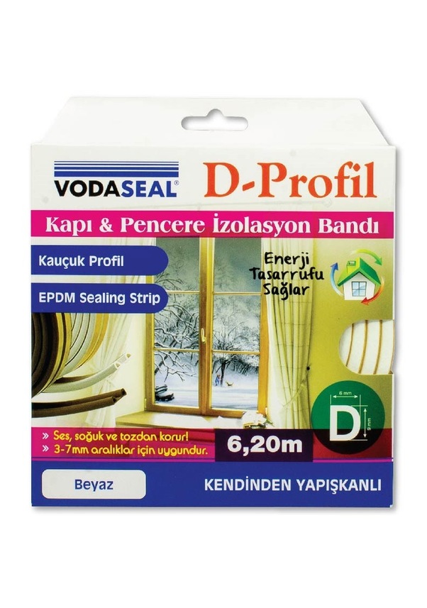 Kauçuk Fitil Kapı Pencere İzalasyon Band Beyaz 6,20 Mt Vodabond ...