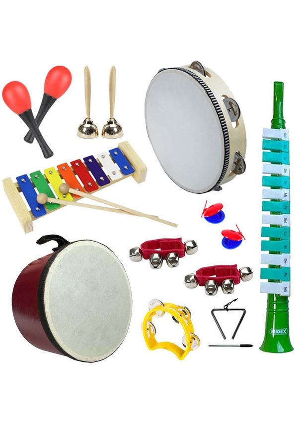 Midex Örf Aletleri Seti Median Paket-2 Maracas Zil Kastanyet Üçgen ...