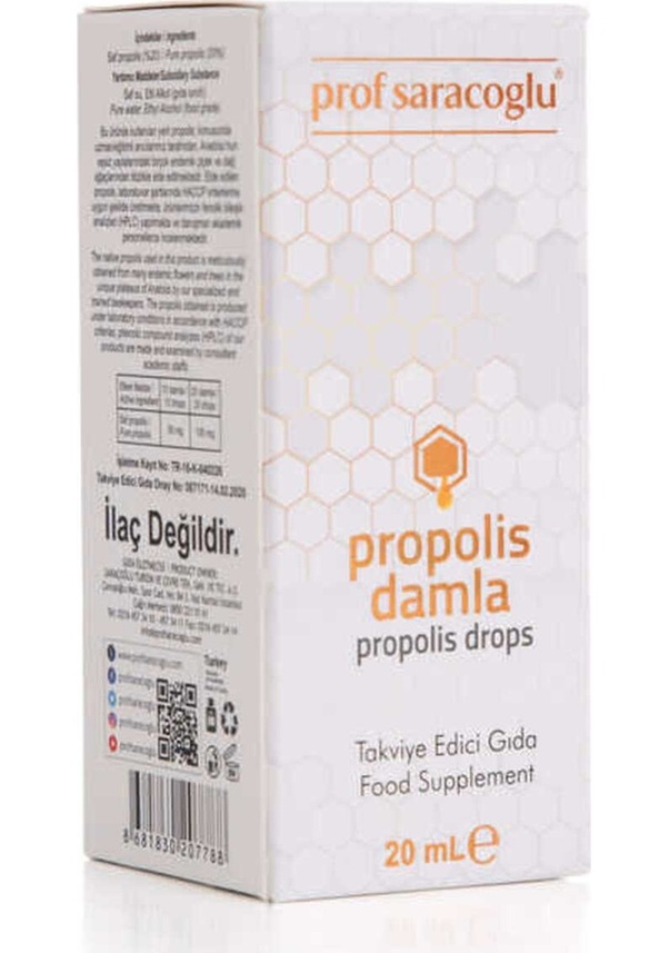 Prof Saracoglu Propolis Damla 20 ML Fiyatları ve Özellikleri