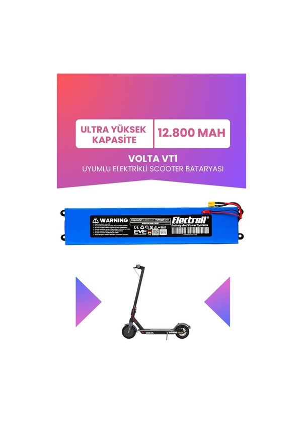 Volta Vt1 Batarya Ultra Yüksek Kapsite 36v 12.800 Mah Elektrikli Scooter Bataryası Fiyatları ve ...