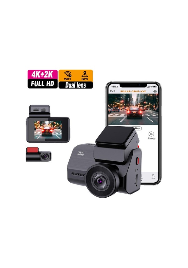 Sscar 2.0' Ön 4k Arka 2k Çift Kameralı Wifi Gps Araç İçi Kamera ...