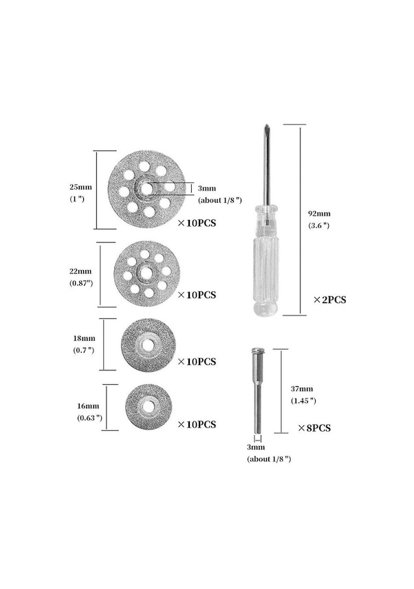 Eıtgzwas 2020 40 Adet Elmas Kesme Tekerlek Kiti İle 8 Adet Mandrel Ve 2 ...