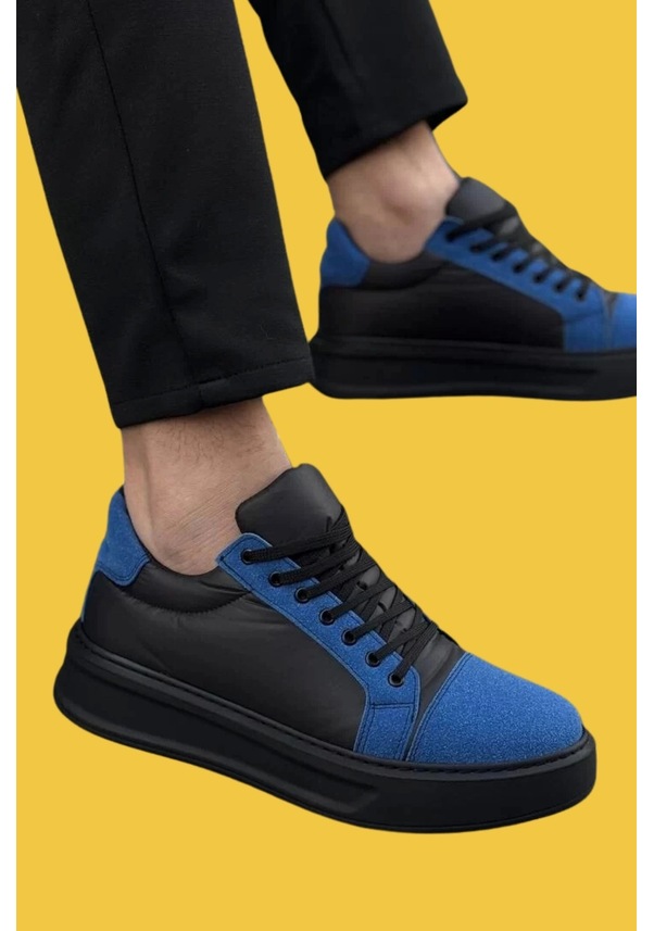 Shoecide Sbkb-x46 Bağcıklı Siyah Sax Mavi Yüksek Siyah Taban Erkek ...