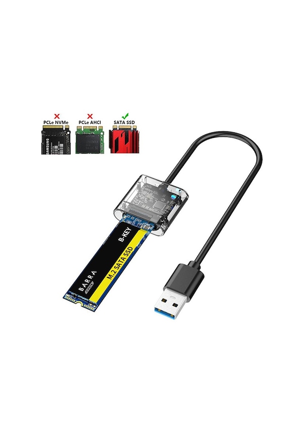 Ally M.2 Sata USB 3.0 Gen1 SSD Harddisk Kutusu M.2 NGFF- JMS578 ...