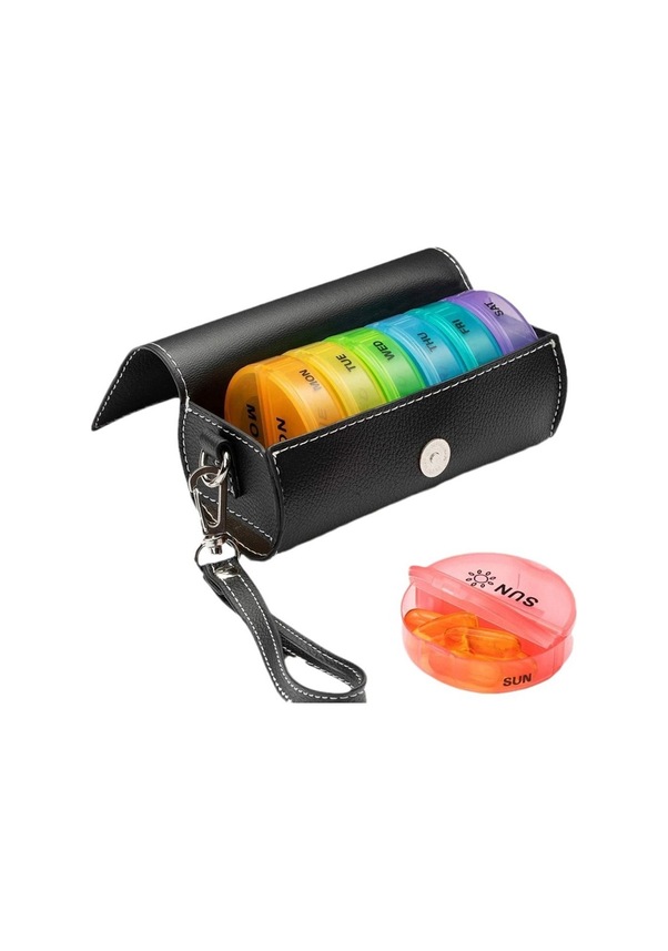 Deri 7 Günlük Hap Düzenleyici İlaç Kutusu Hafta Mark 14 Izgara Vitn ...