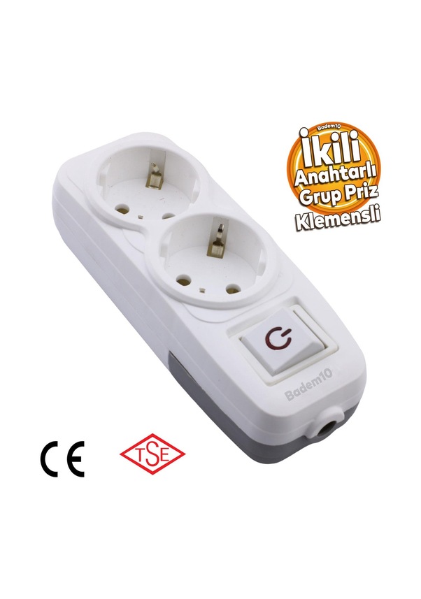 2li Grup Priz Anahtarlı Klemensli Fiş Priz Topraklı Çoklu Grup Priz ...