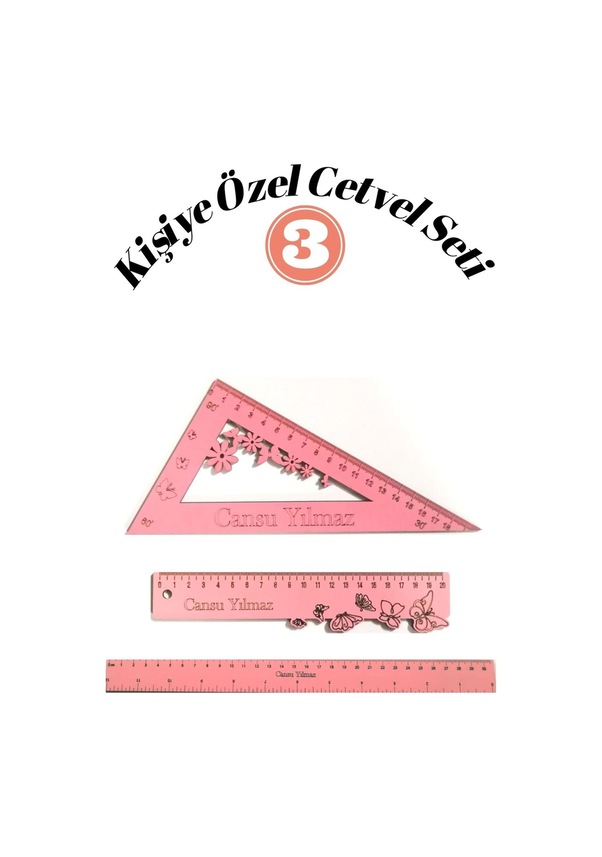Çocuklara Özel Cetvel Seti 3 lü Ahşap Cetvel Size Özel Cetvel Fiyatları ...