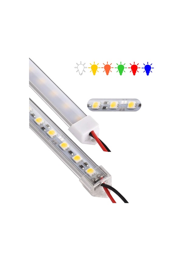 Burul Alüminyum Kasa Çubuk Şerit Led Işık 12 Volt 100 CM - Opak - Mavi ...