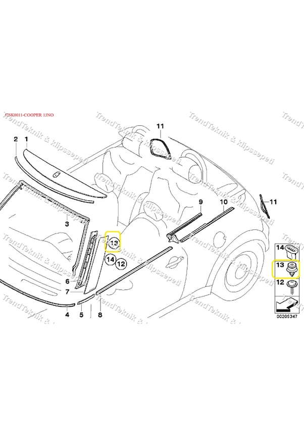 Bmw Mini Cooper Kapi Izgara Klipsi 07146962771 Hsk0111 284105537 ...