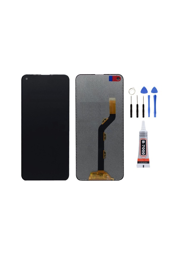 Tecno Spark 5 Lcd Ekran Ve Dokunmatik Ekran Yüksek Kalite Tamir Seti B7000 Yapıştırıcı yok ...