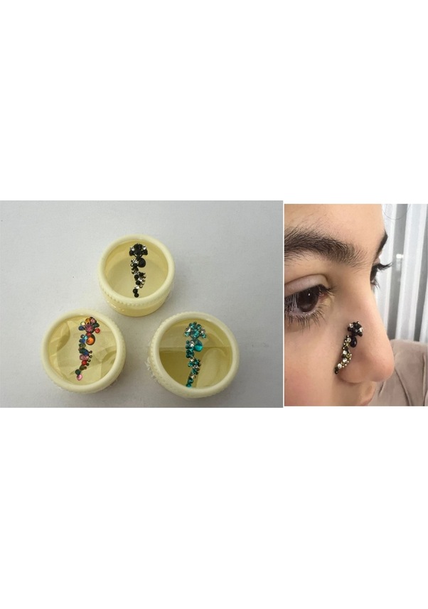 Airbrush Tattoo Yapışkanlı Yüz Taşı Face Gems 3 Adet Birden Burun ...