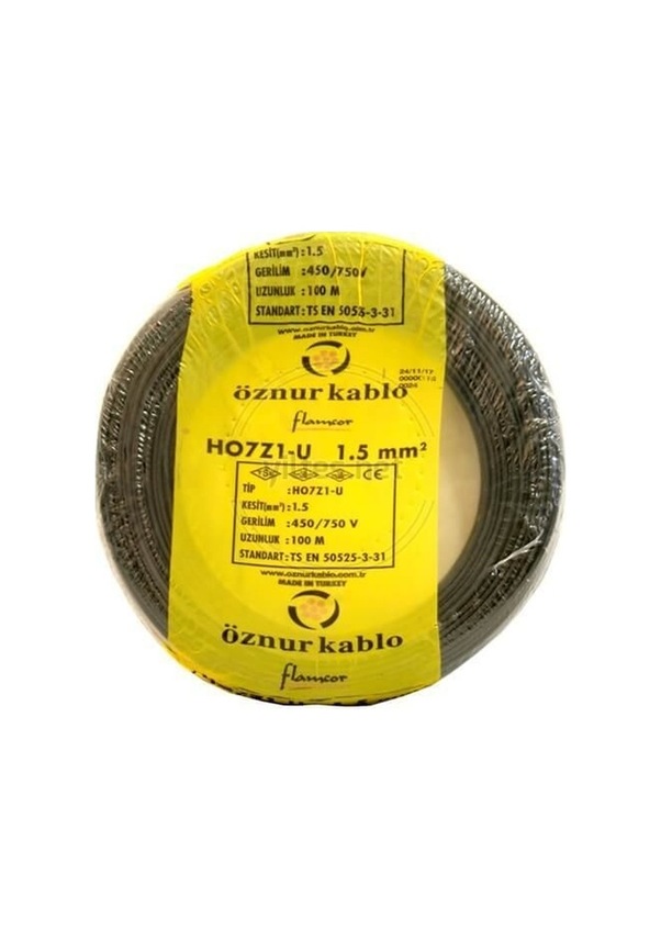 Nhxmh Yanmaz Kablo 1,5 Luk Siyah Öznur-hes 100 Metre Fiyatları ve Özellikleri