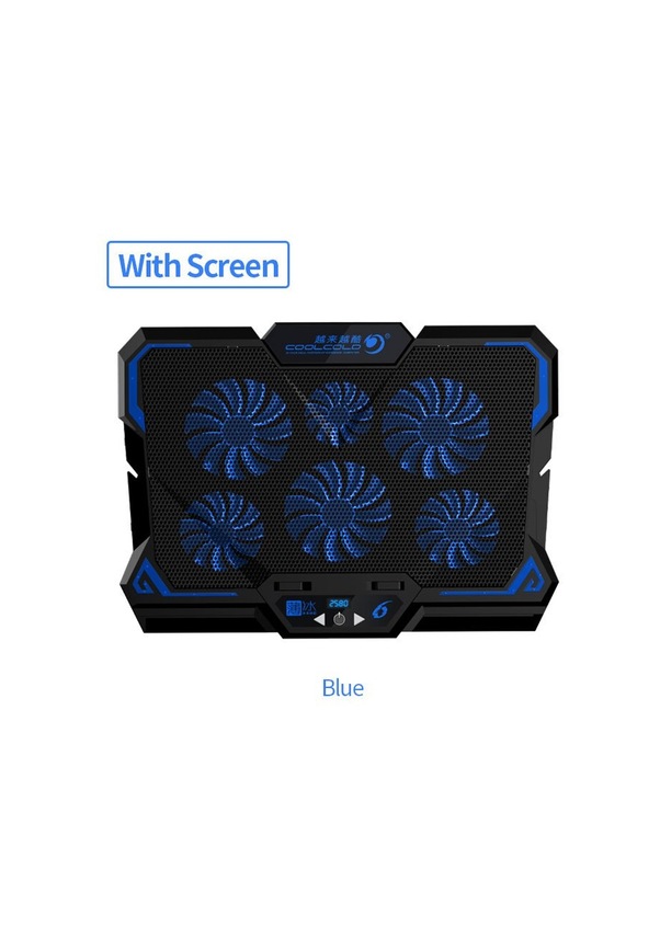 Gubisi Mavi Ekranlı Laptop Soğutucu 6 Fan Dizüstü 2 Usb Bağlantı