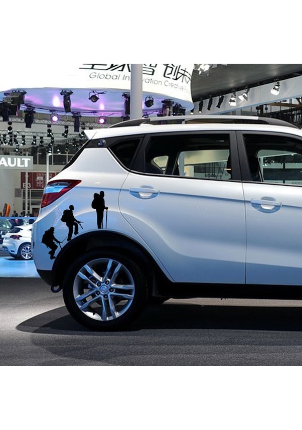 38 X 20 cm - Dağa Tırmanan İnsanlar Araba Sticker Sağ ve Sol Set ...